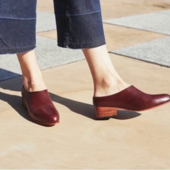 Nisolo | Shoes | Nisolo Sofia Brandy Deep Cherry Slip On Leather Heel ...